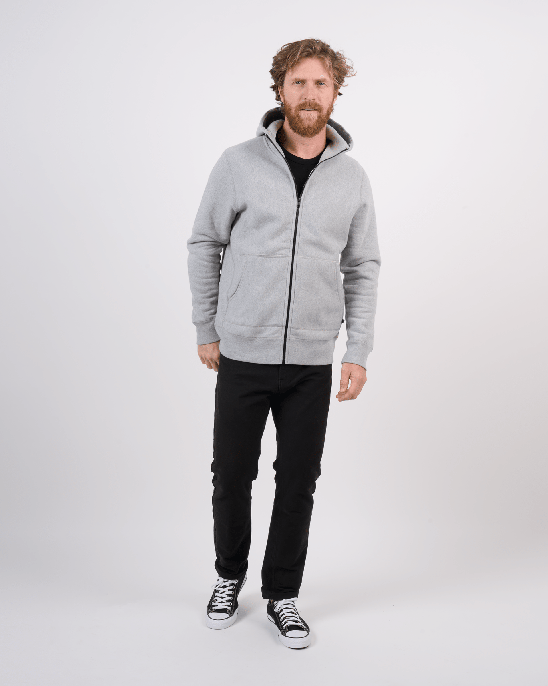 High Neck Hooded Sweatshirt Grey | Foreign Rider Co.